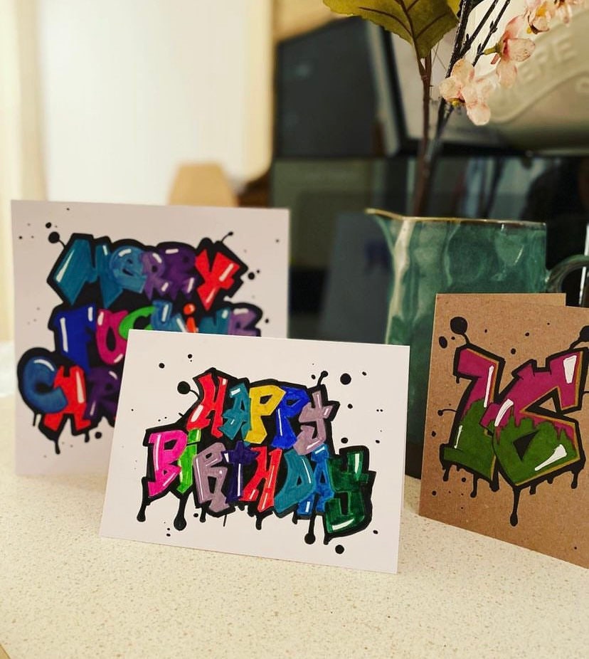 Happy Birthday Graffiti Card - Etsy UK