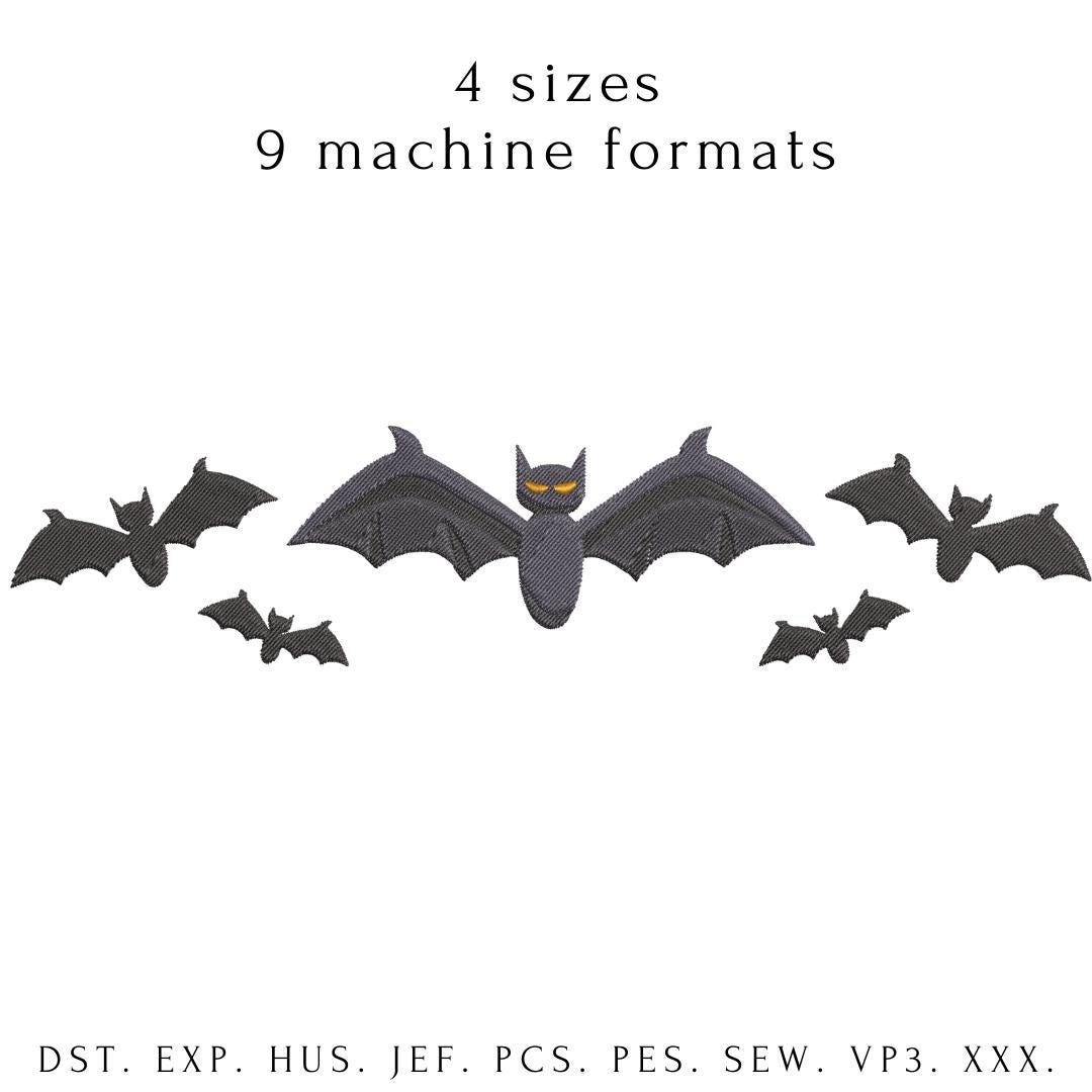Halloween Bat Embroidery Design – Flying Bats Machine Stitch Pattern ...