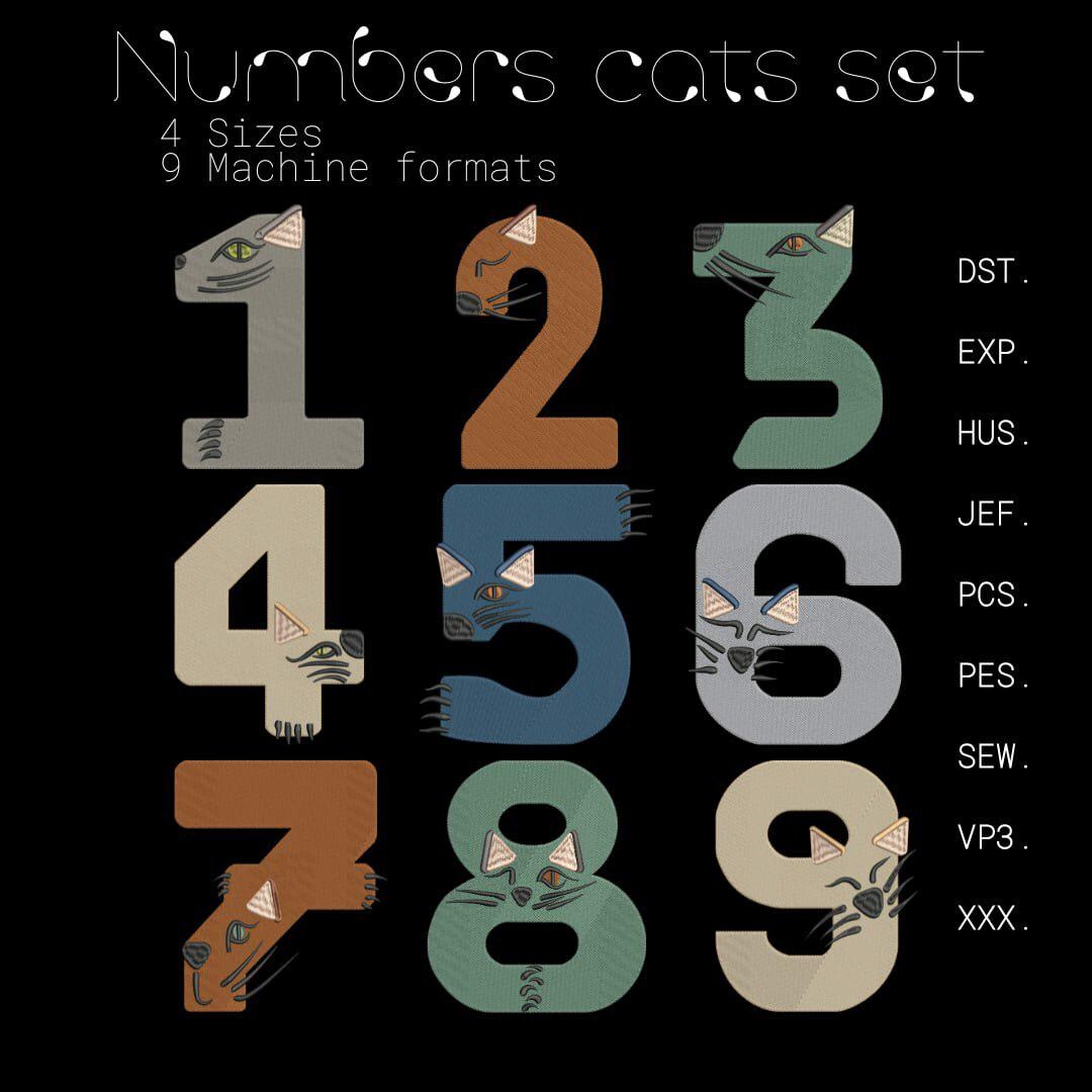 10 Birthday Numbers. Set Numbers, Figures Machine Embroidery Design. 10 ...