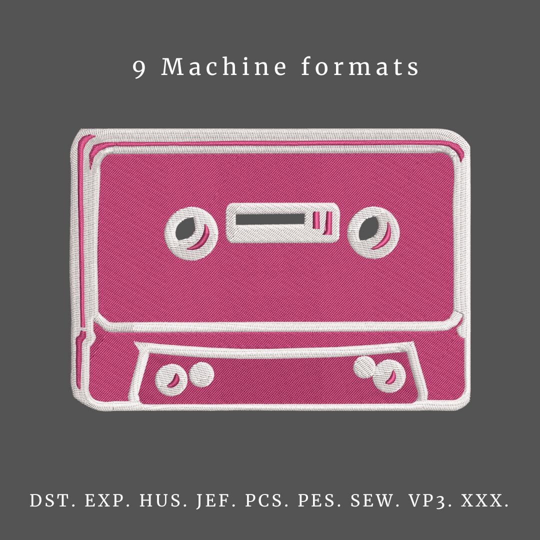 Retro Cassette Tape Machine Embroidery Design: 4 Sizes (digital ...