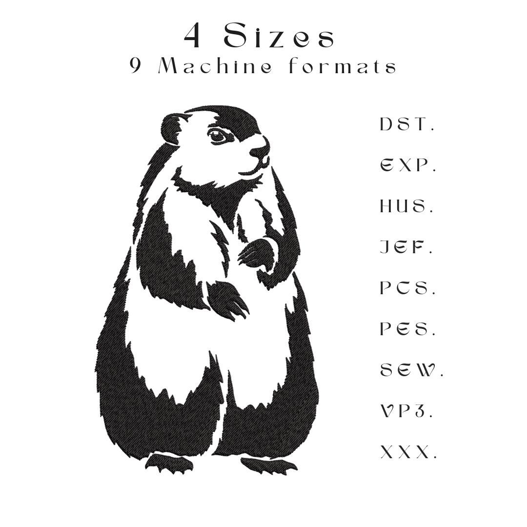Marmot Embroidery Design, Real Groundhog Machine Embroidery File Animal ...