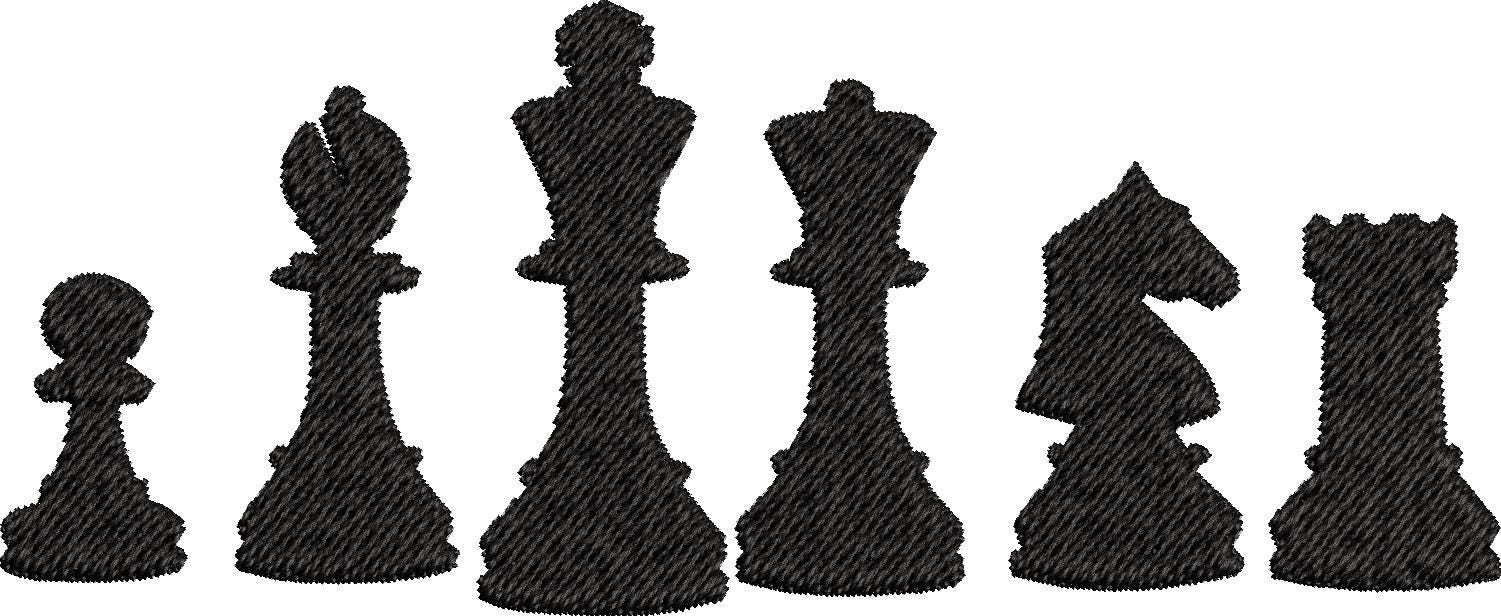Chess Silhouette Embroidery Design, Chess Piece Embroidery File, King ...