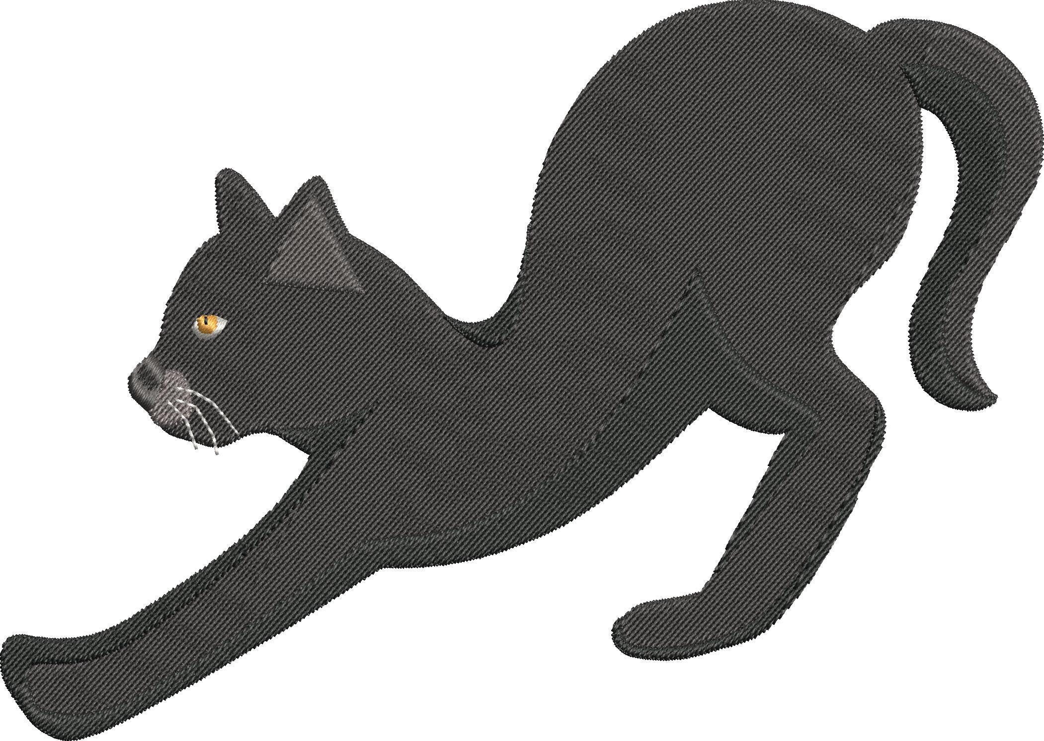 Realistic Set Black Cats Embroidery Design, Kitten Digital Design for ...