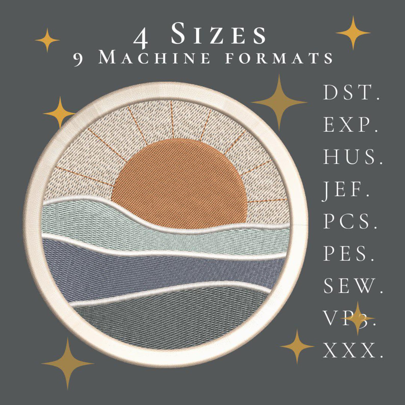 Boho Sun Embroidery Design, Machine Embroidery Design, Digital ...