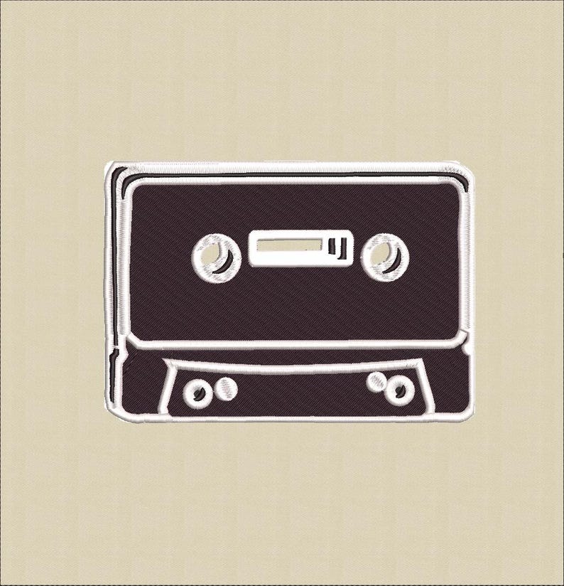 Retro Cassette Tape Machine Embroidery Design: 4 Sizes (digital ...