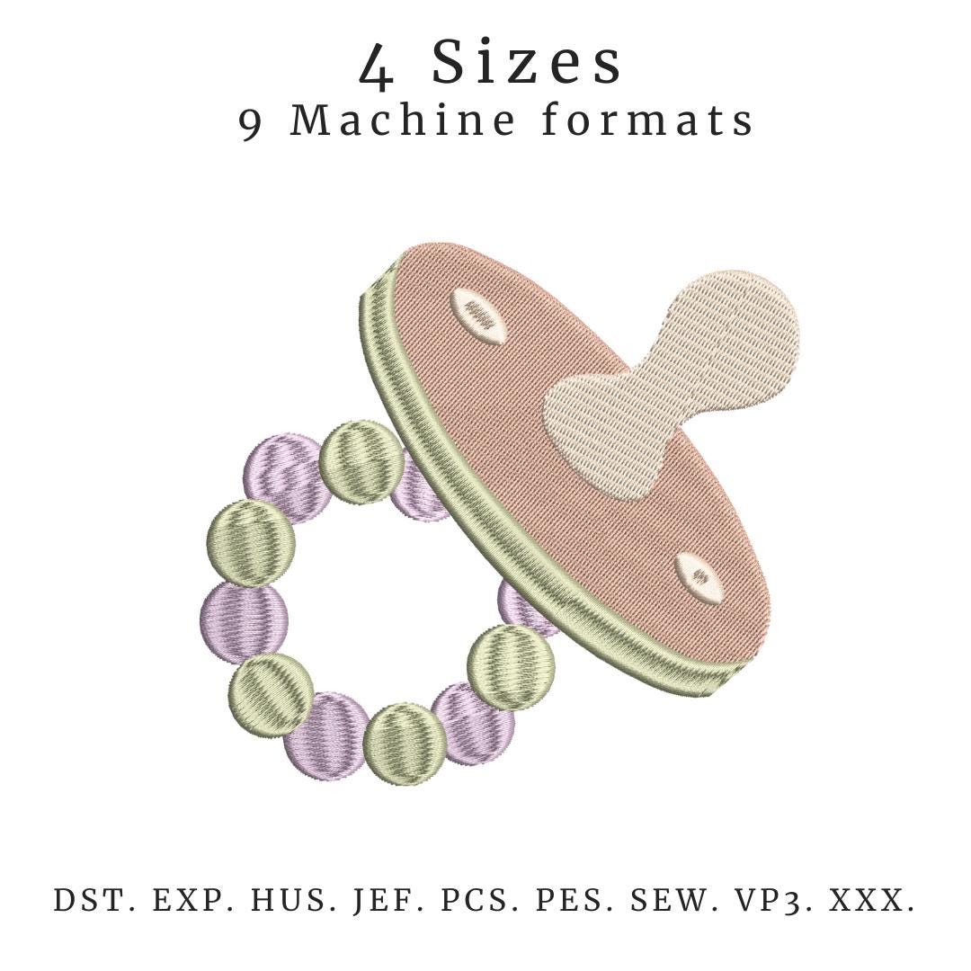 Pacifier Embroidery Design – Baby Machine Embroidery for Bibs & Onesies ...