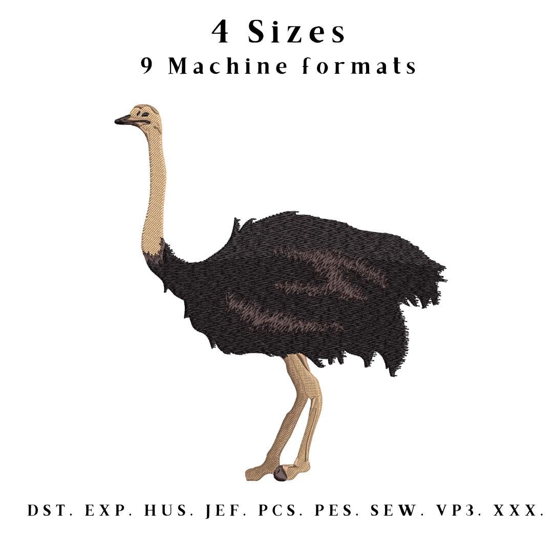 Ostrich Embroidery Design, Animal Machine Pattern (4 Sizes) - Etsy