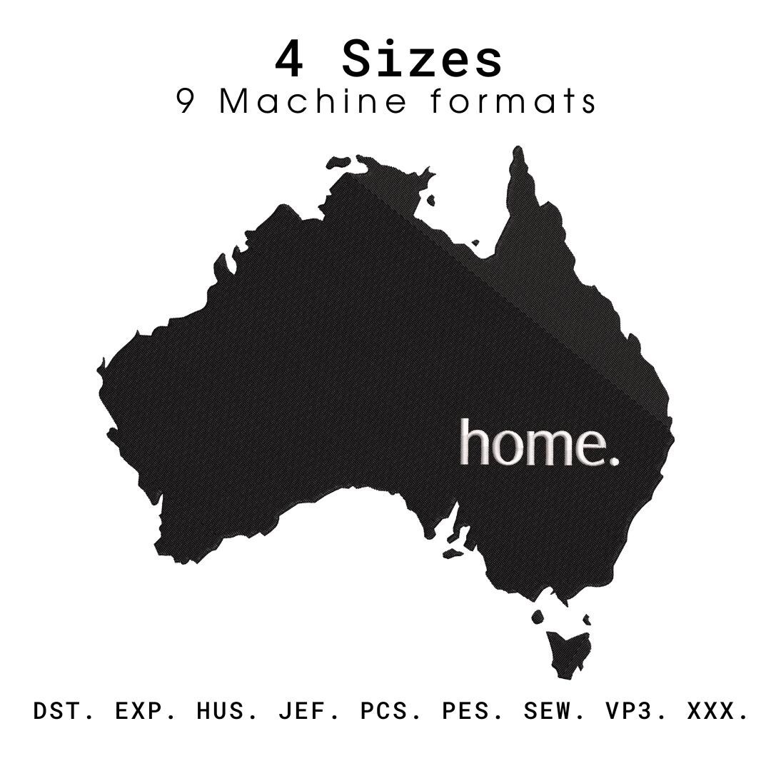 Australia Map Machine Embroidery Design, Home Machine Embroidery Design ...