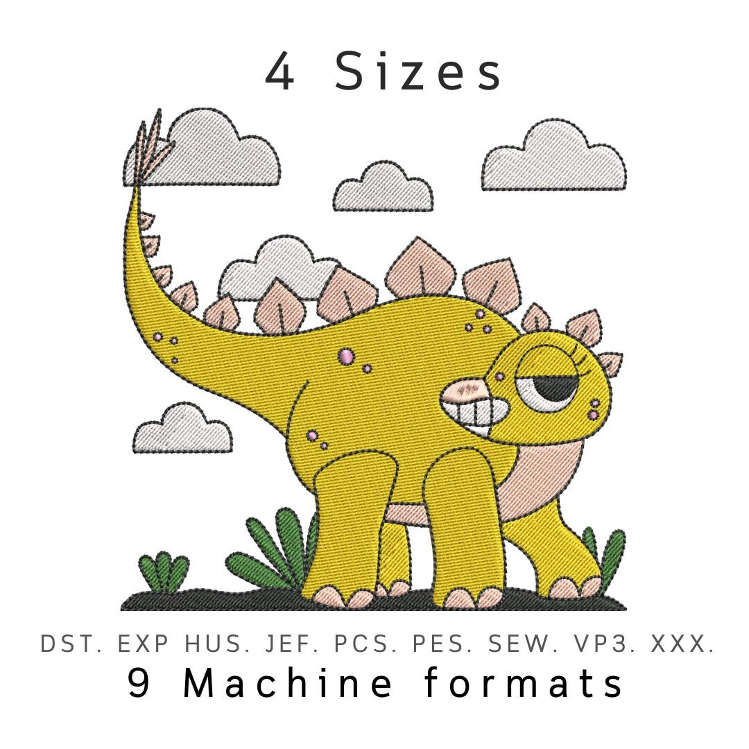 Dinosaur Embroidery Designs - Dino Stegosaurus Embroidery Design ...