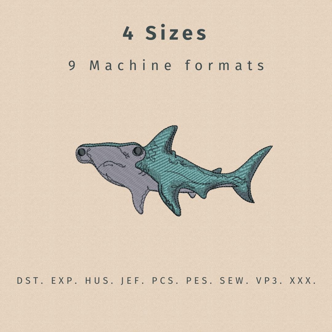 Hammerhead Shark Embroidery Design, Cute Fish Embroidery Machine, Sea ...