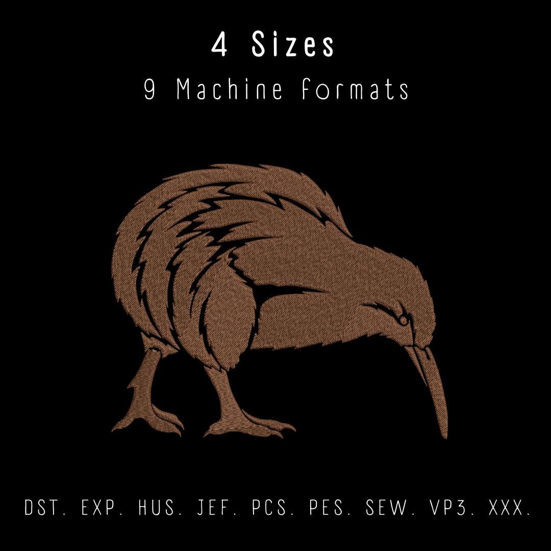 Kiwi Embroidery Design: New Zealand Brown Kiwi Silhouette (4 Sizes ...