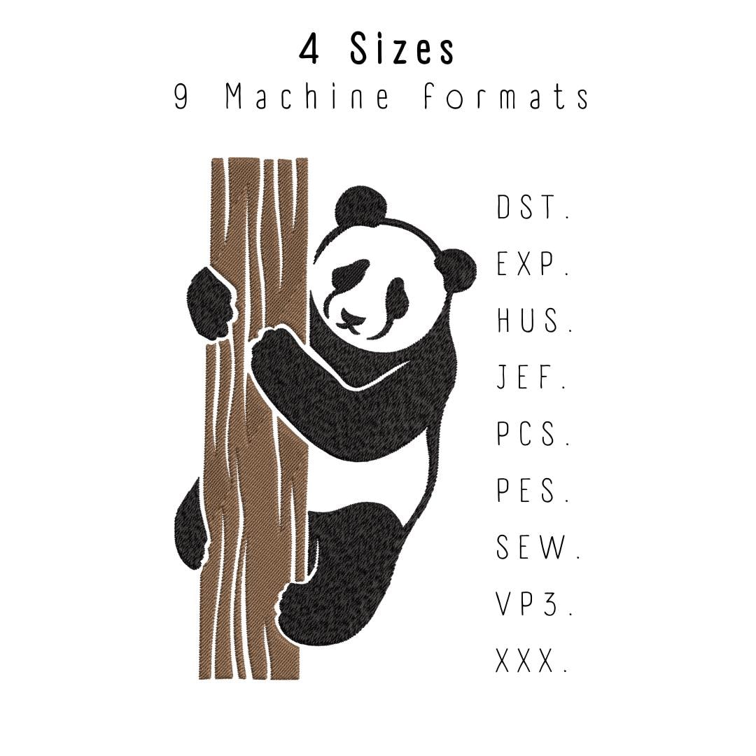 Panda Bear Embroidery Design, Panda Machine Embroidery Designs, Cute ...