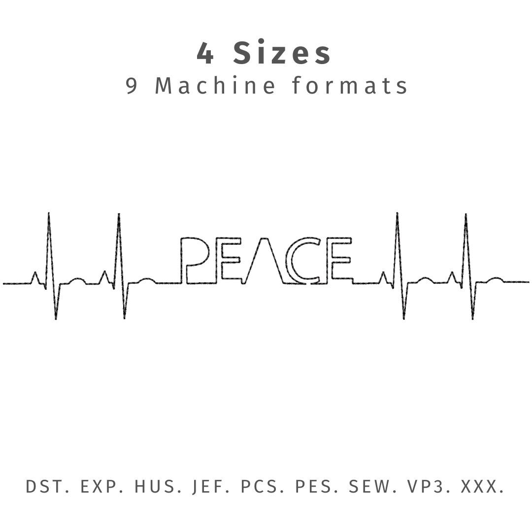 Peace Sign Embroidery Design: One Line Art, 4 Sizes (digital File) - Etsy