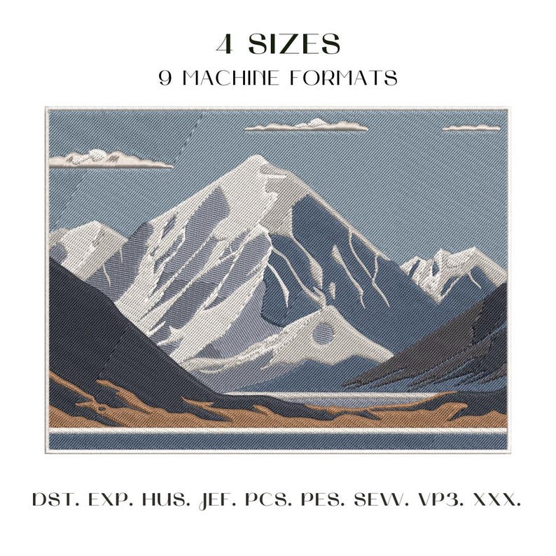 Mountains Lake Embroidery Design: Nature Scene Pattern (digital File ...