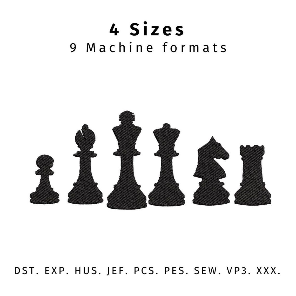 Chess Silhouette Embroidery Design, Chess Piece Embroidery File, King ...