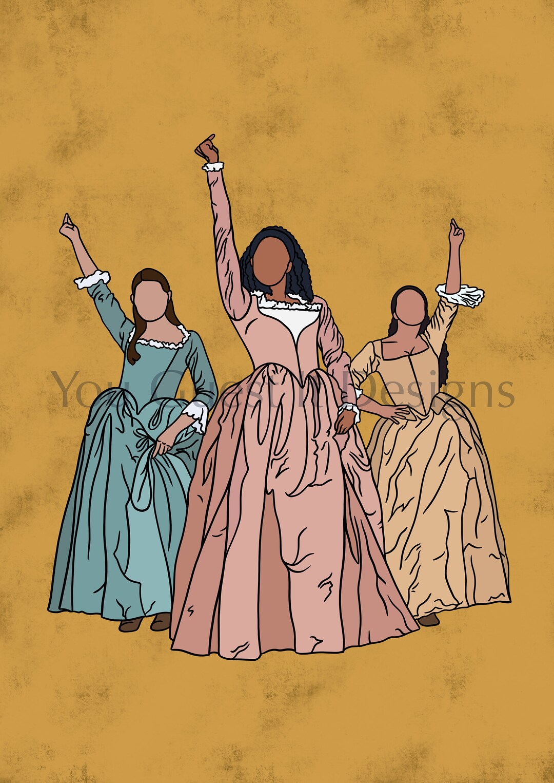 Hamilton Schuyler Sisters Inspired Digital Print Musical Theatre Wall ...
