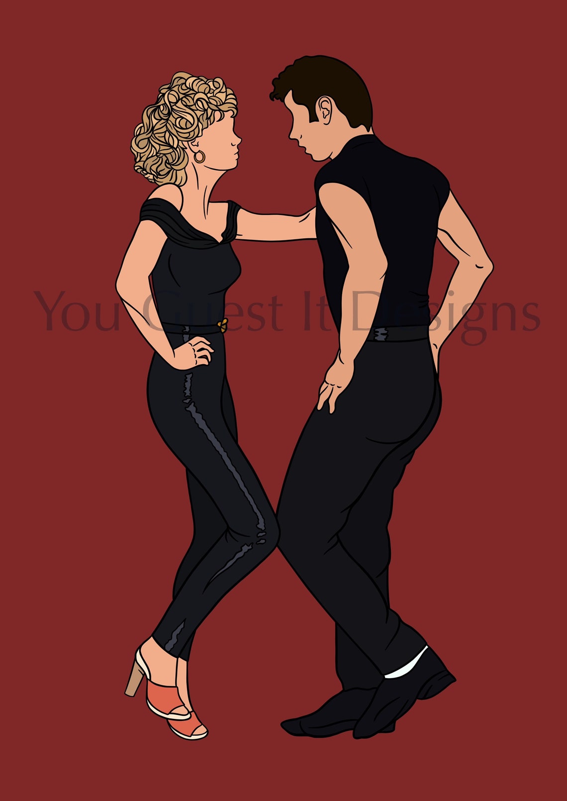 Grease Inspired Print Classic Movie Wall Art - Etsy