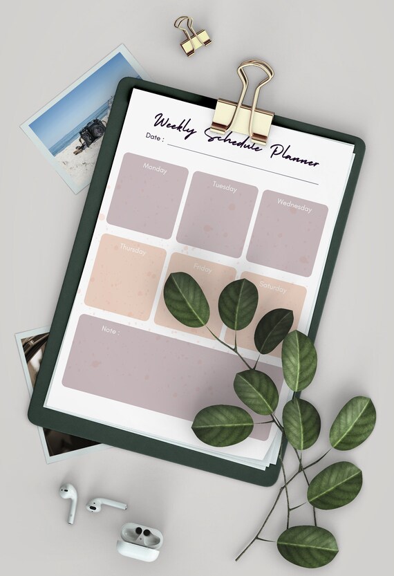 Weekly Schedule Planner Minimalist Planner to Do List Daily | Etsy