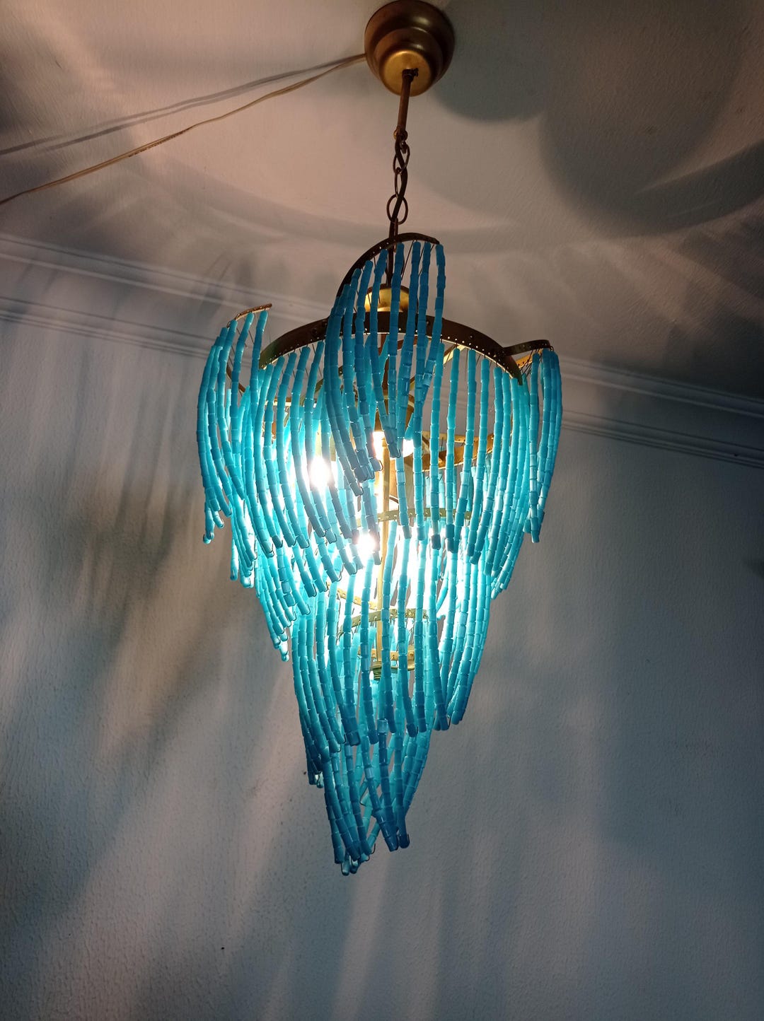 Art Deco Retro 80s Ceiling Pendant Light Vintage Chandelier Designed by ...