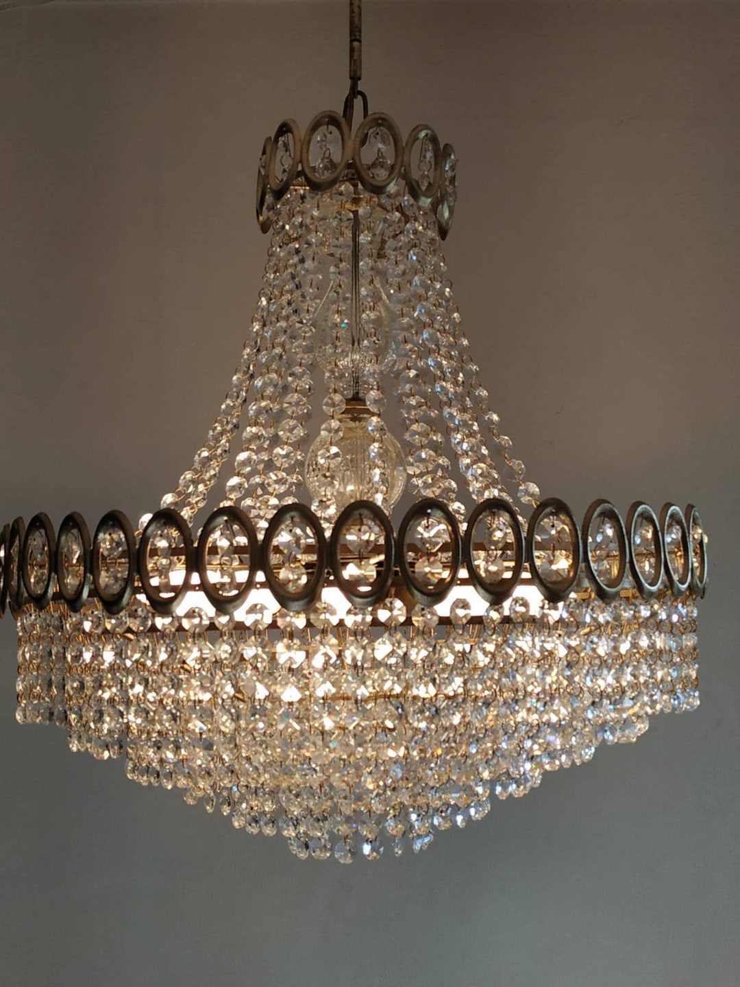 Crystal Chandelier Lighting Antique Vintage Ceiling Pendant Fixture ...
