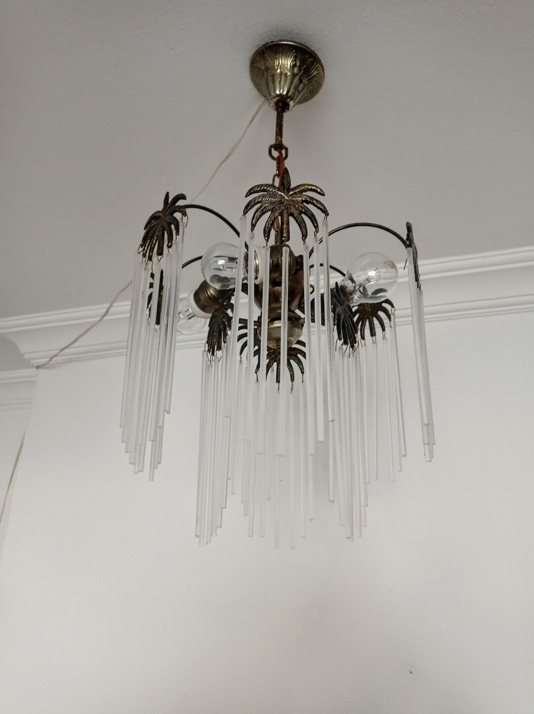 Art Deco Retro 80s Suspension Lighting Ceiling Pendant Light Vintage ...