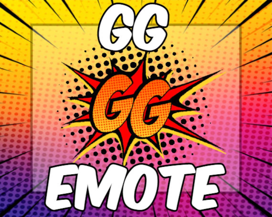 Twitch Emote - GG Comic Style - Etsy