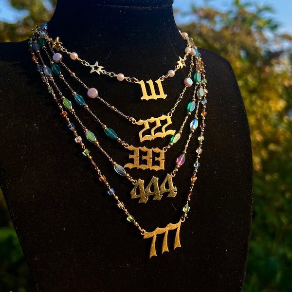 No Tarnish Angel Number Necklace - Etsy