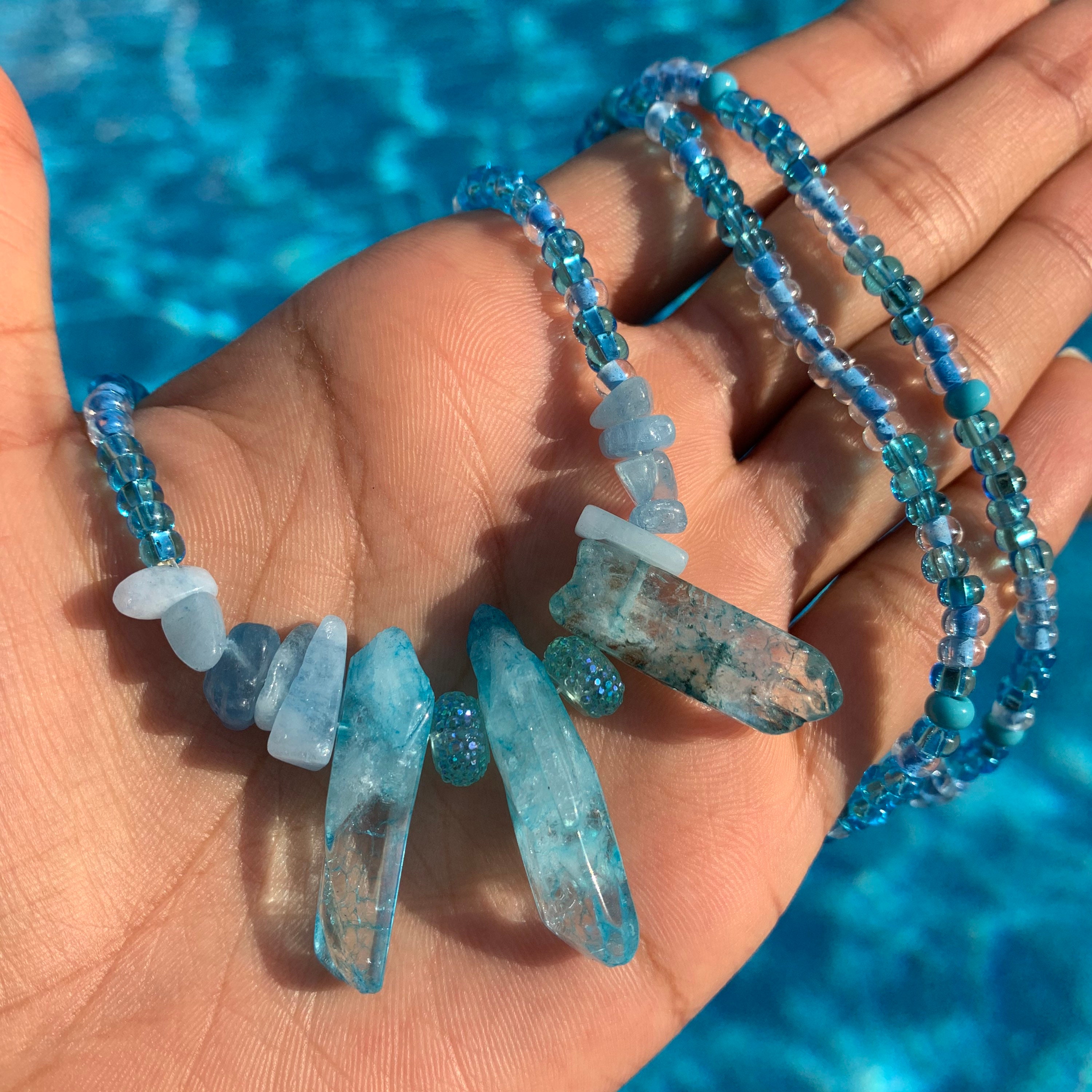 Azure Aqua Baby Blue Quartz Natural Healing Crystal Iridescent - Etsy