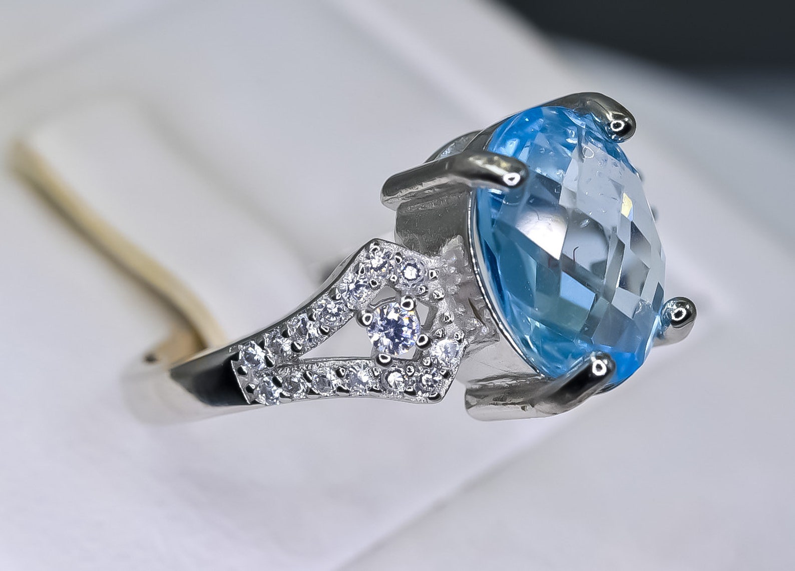 Natural Blue Topaz 925 Silver Ring Genuine Topaz Sterling 925 - Etsy UK