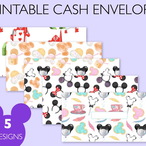 Disney Digital Saving Envelopes Disney Fund Disney Trip - Etsy