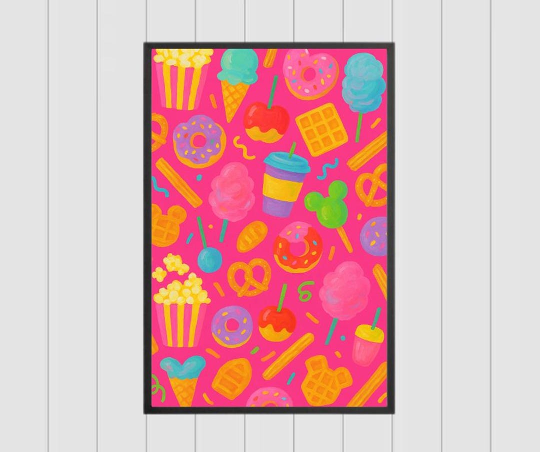Lilly Inspired Digital Download | Theme Park Food Pattern Digital ...