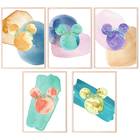 Prints Wall Décor Mickey Mouse Nursery Art,Blue Mickey Mouse Decor ...
