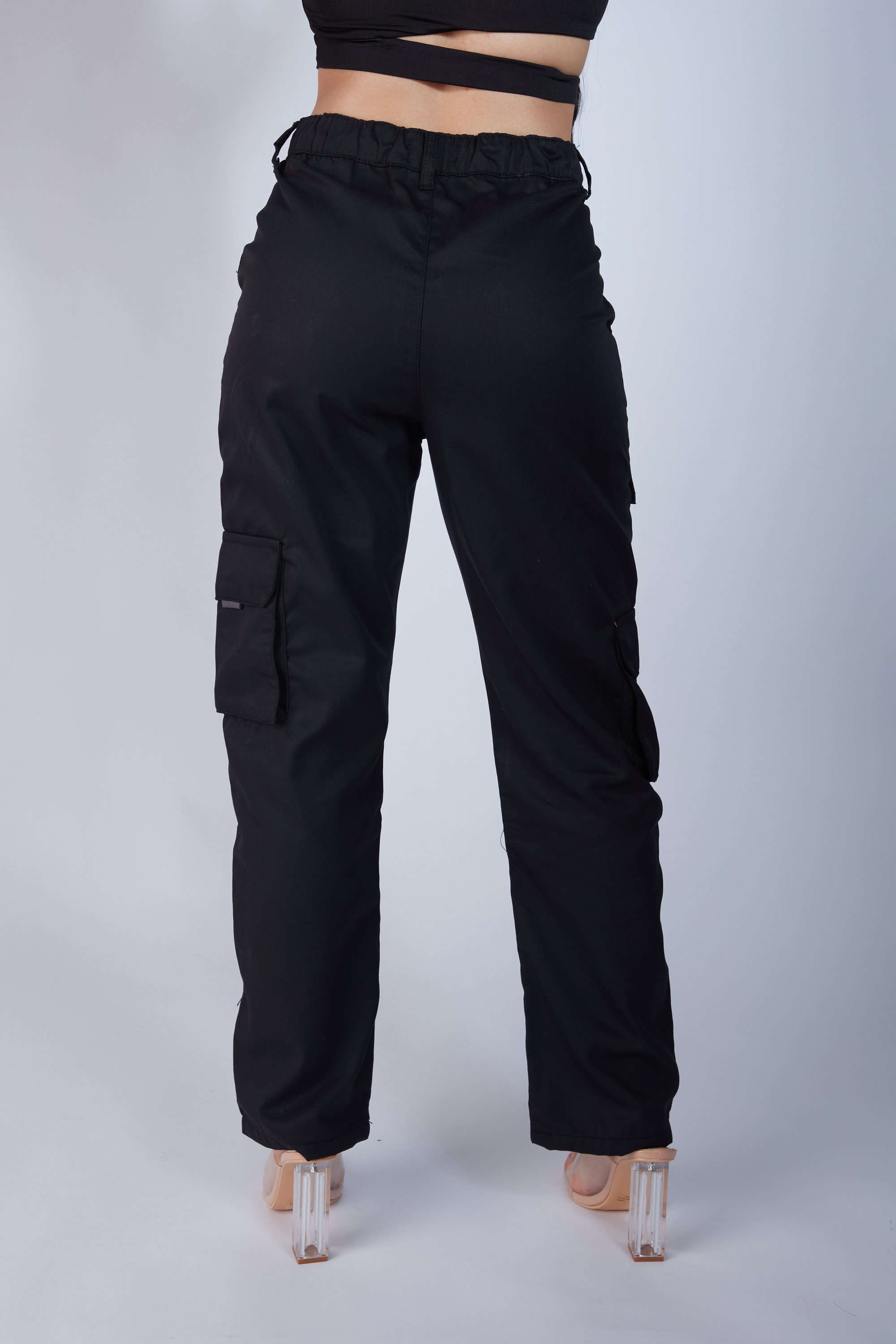 Black Cargo Pants for Women L High Rise Cargo L Multi Pocket Straight ...