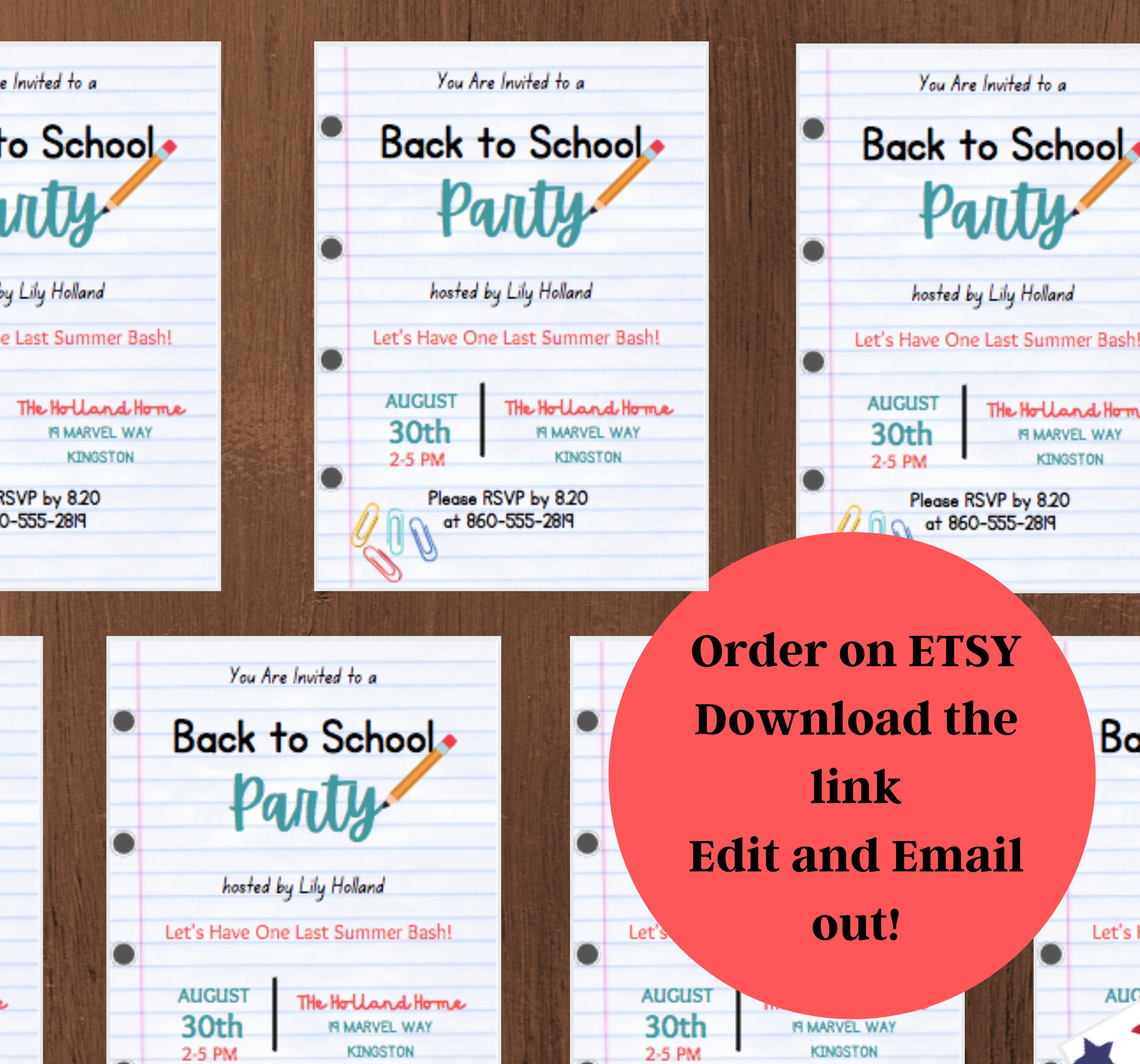 EDITABLE BACK to SCHOOL Party Template | Party Invitation | Customize ...