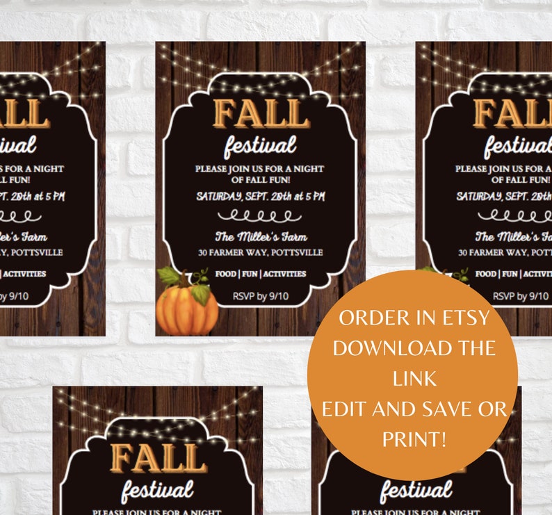 Editable FALL FESTIVAL Invitation Template | Fall Activities and ...