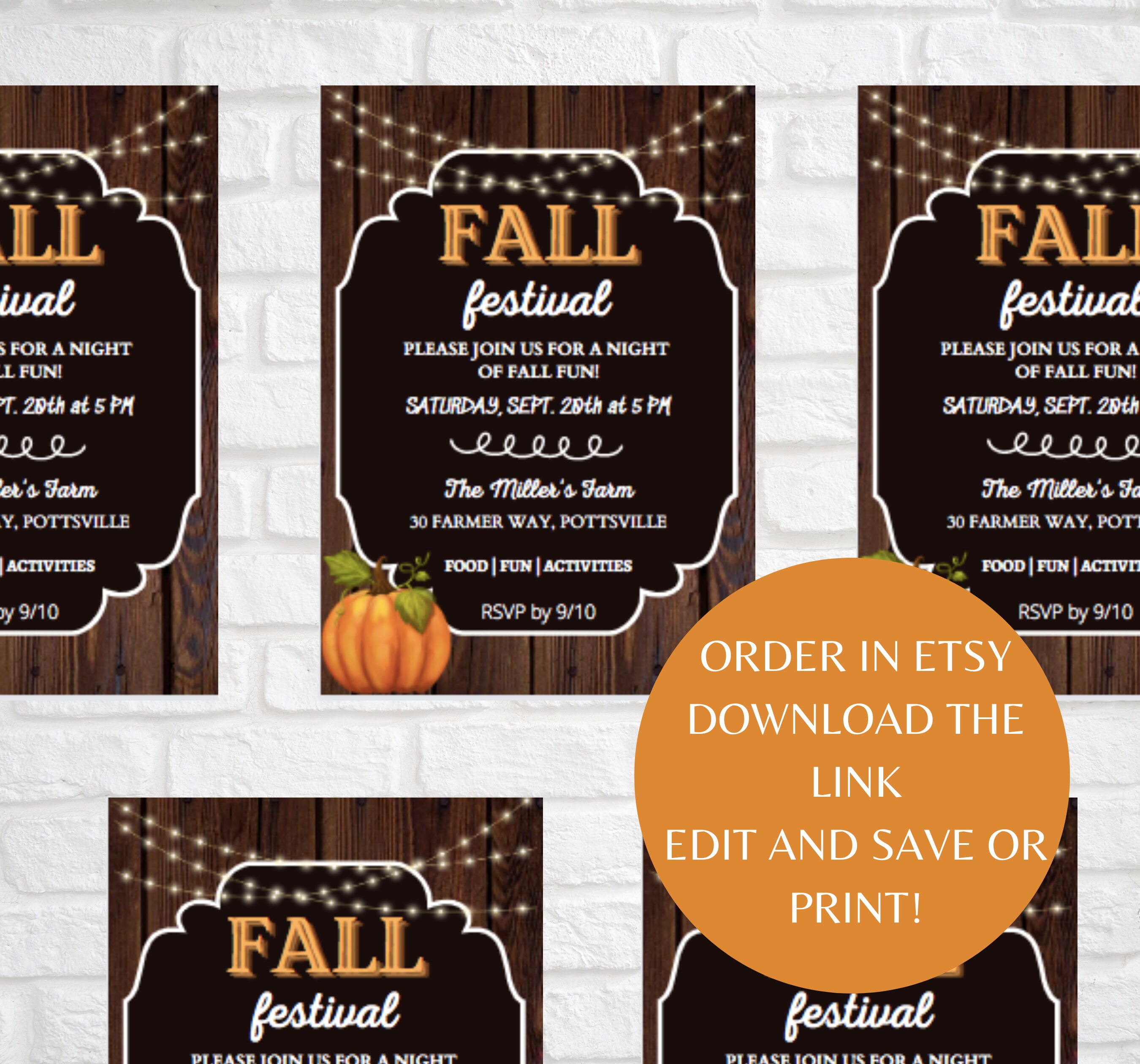 Editable FALL FESTIVAL Invitation Template | Fall Activities and ...