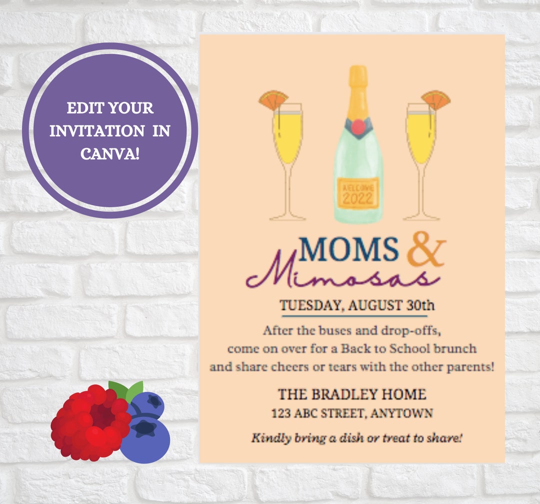 Mom's and Mimosas Invitation | Brunch With the Girls | End of Summer ...