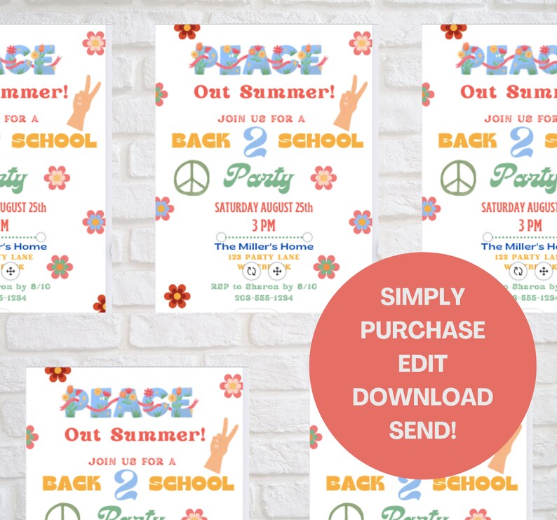 Peace Out End of Summer Invitation Template | BBQ | Cookout Party ...