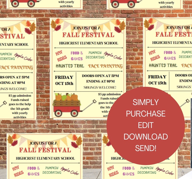 Editable FALL FESTIVAL Invitation Template | Activities and Hayrides ...