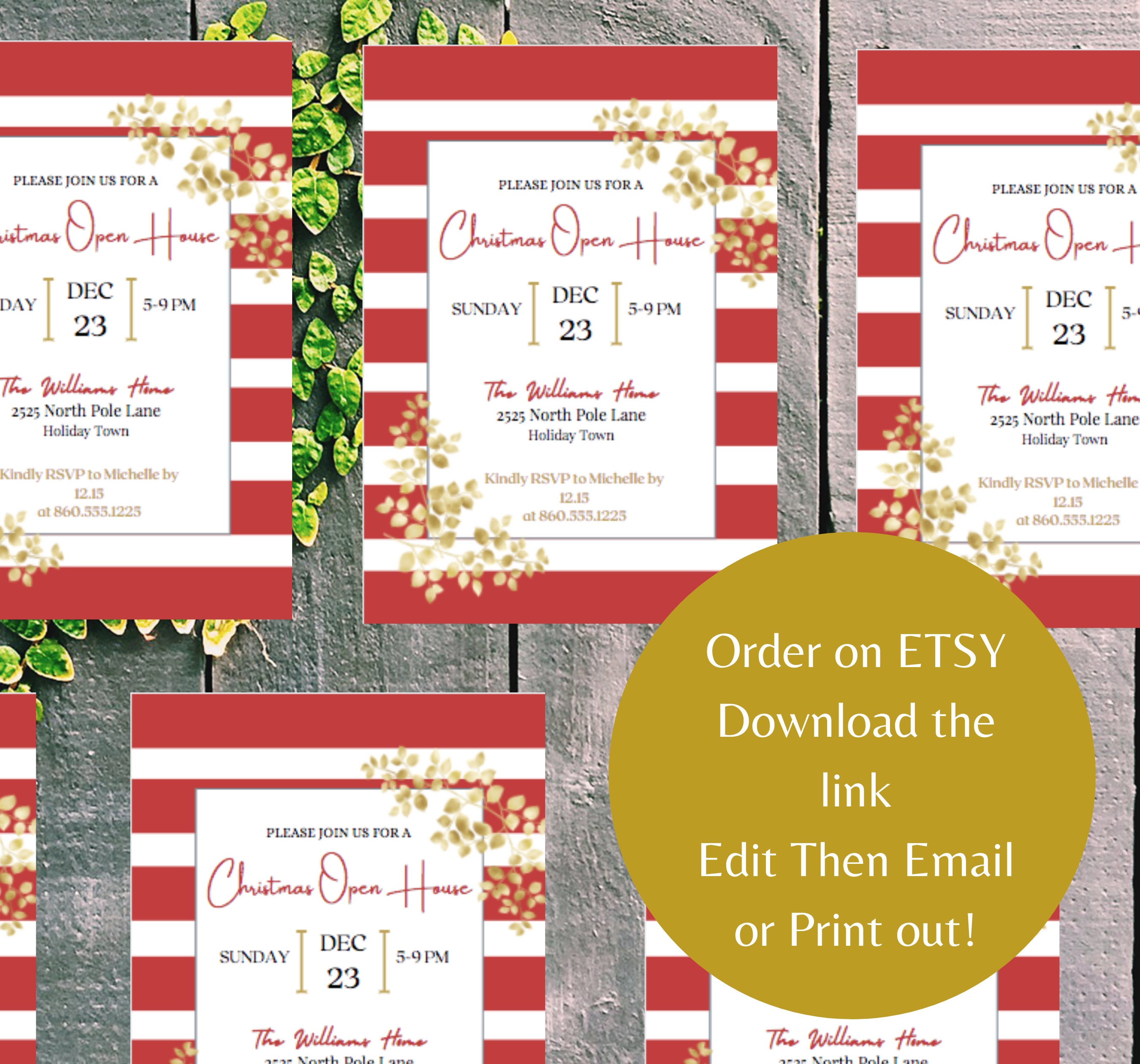 EDITABLE CHRISTMAS Open House Party Template | Party Invitation ...