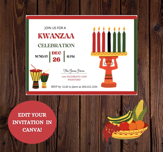 EDITABLE KWANZAA Party Template Party Invitation Customize | Etsy