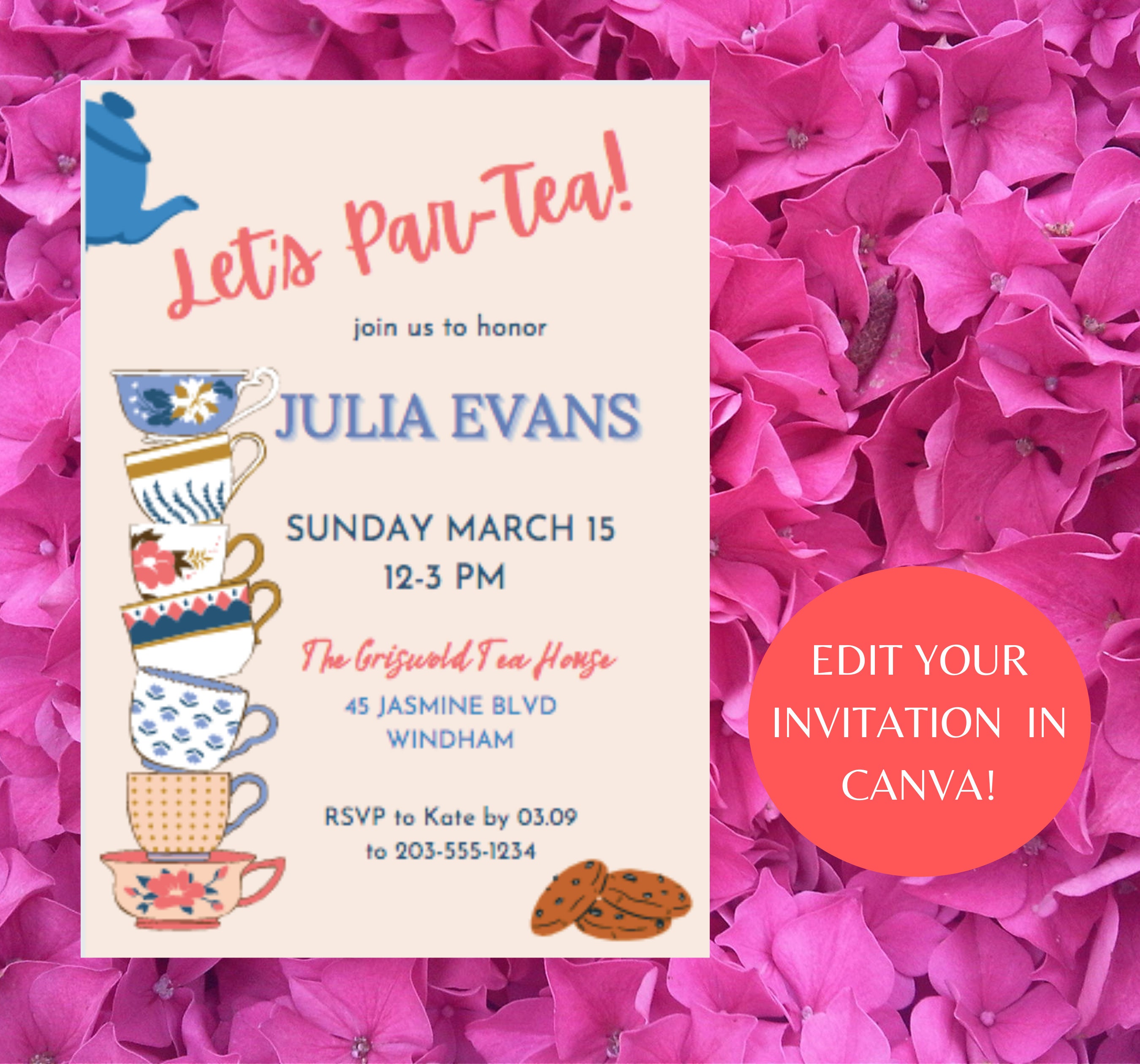 Paper & Party Supplies Paper Invitations Tea for Two Invitation,Tea ...