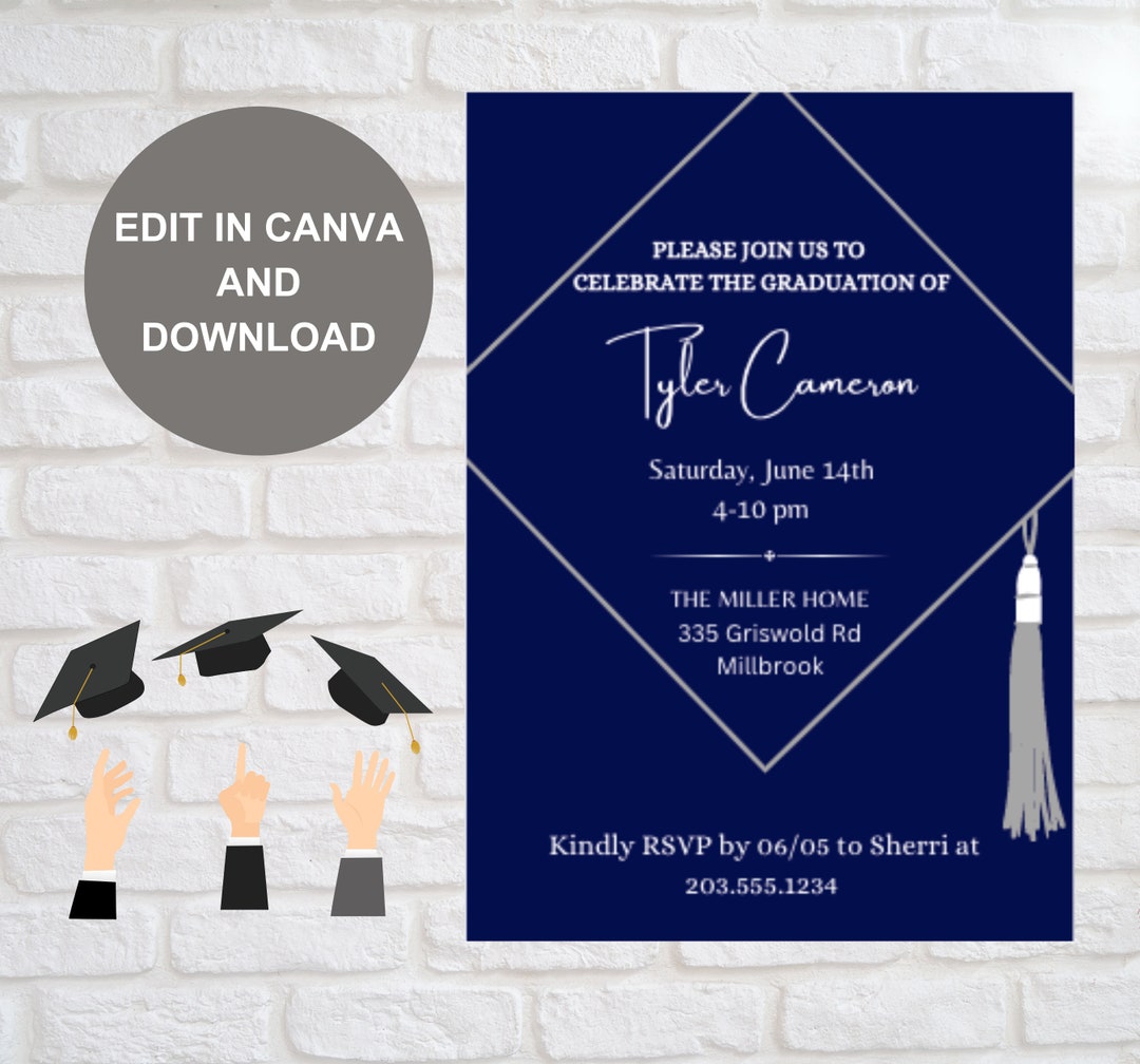 EDITABLE Graduation Party Invitation | Graduation 2021 | Graduation ...