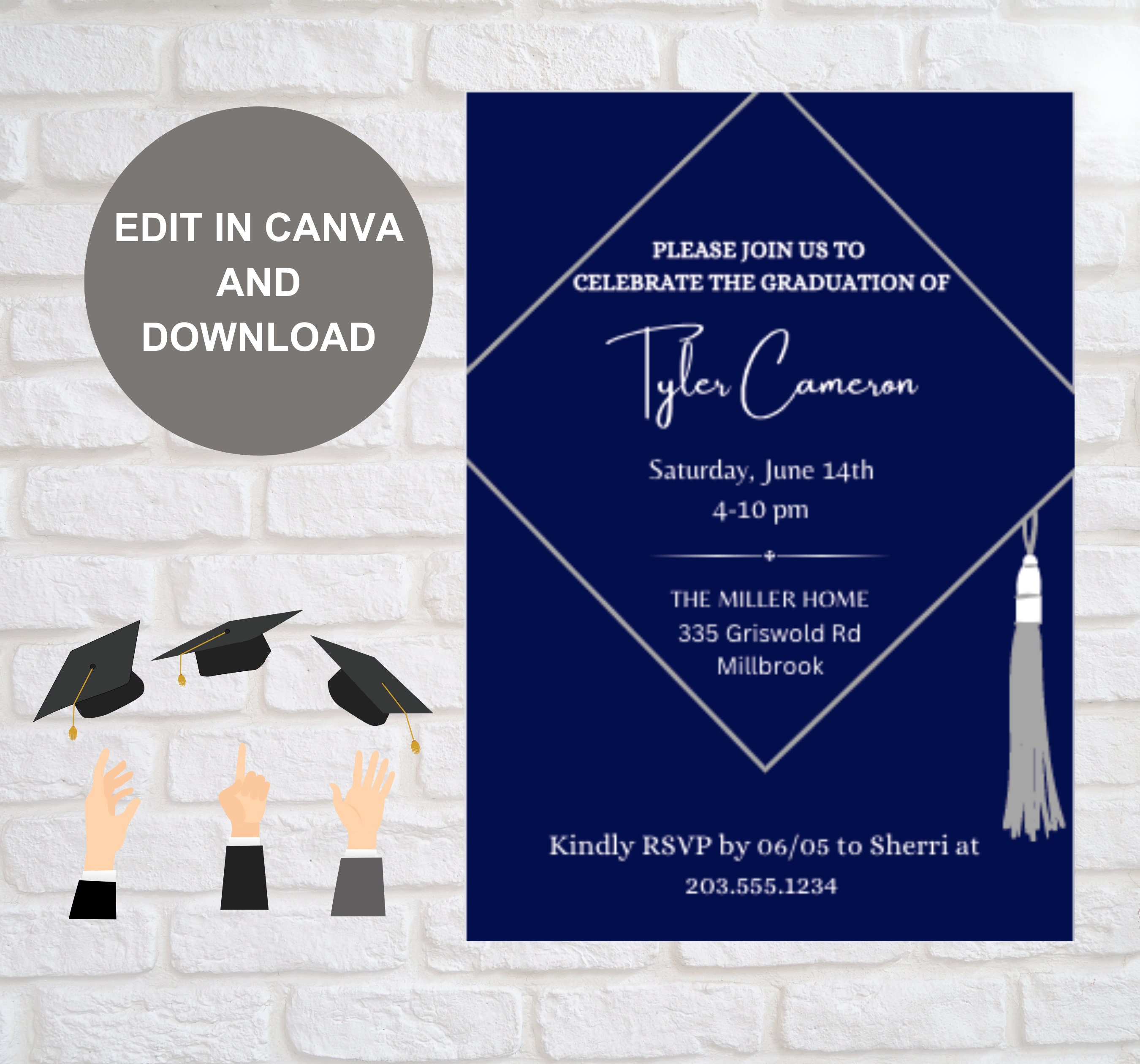 EDITABLE Graduation Party Invitation | Graduation 2021 | Graduation ...