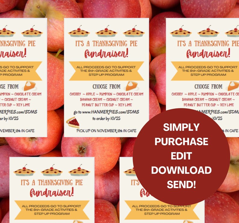 EDITABLE PIE FUNDRAISER Template Invitation | Instant Download | Canva ...