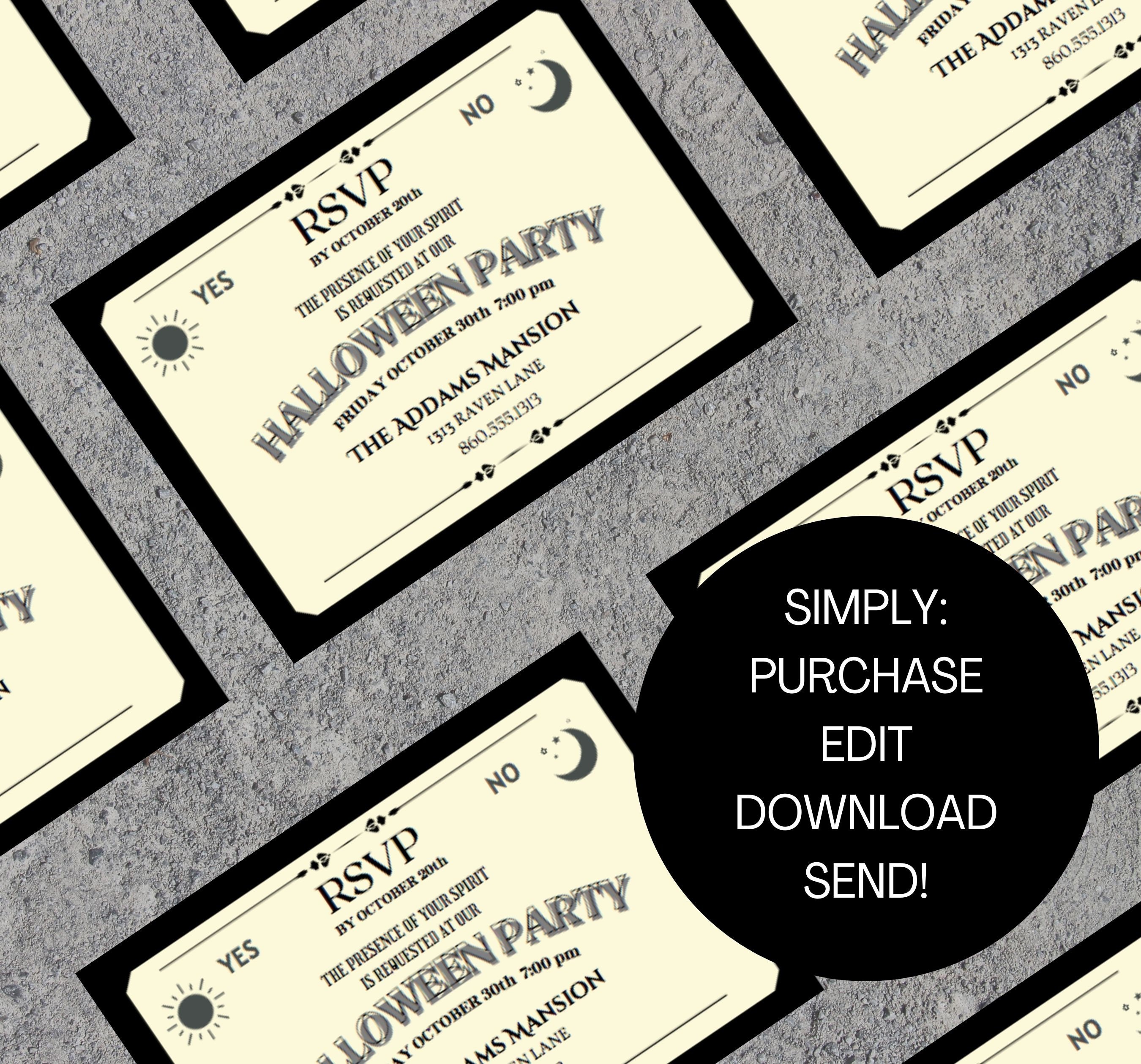 EDITABLE YES or NO Party Invitation! | Halloween Festivities | Canva ...