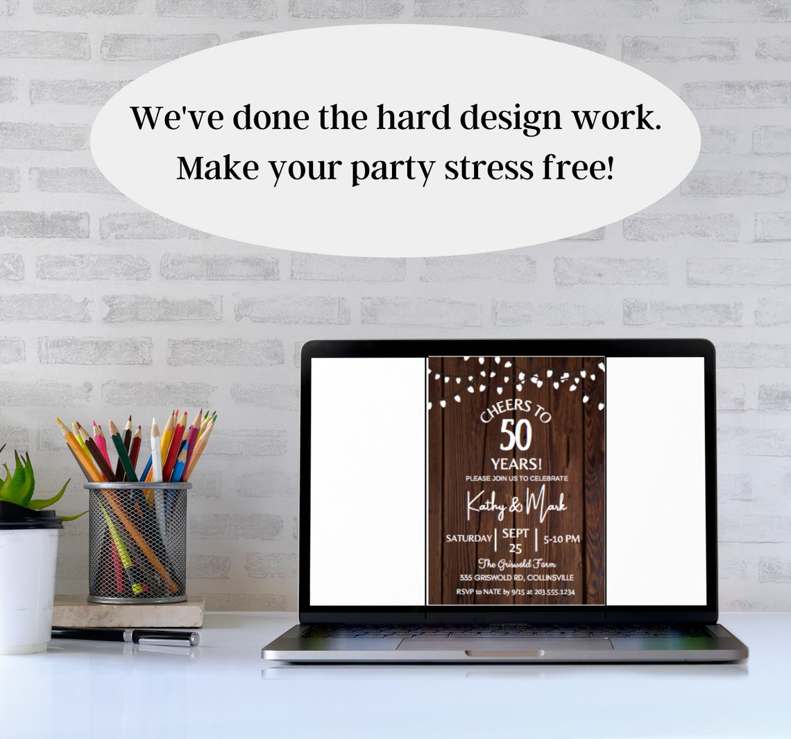 EDITABLE ANNIVERSARY PARTY Invitation | Template | Customize | Instant ...