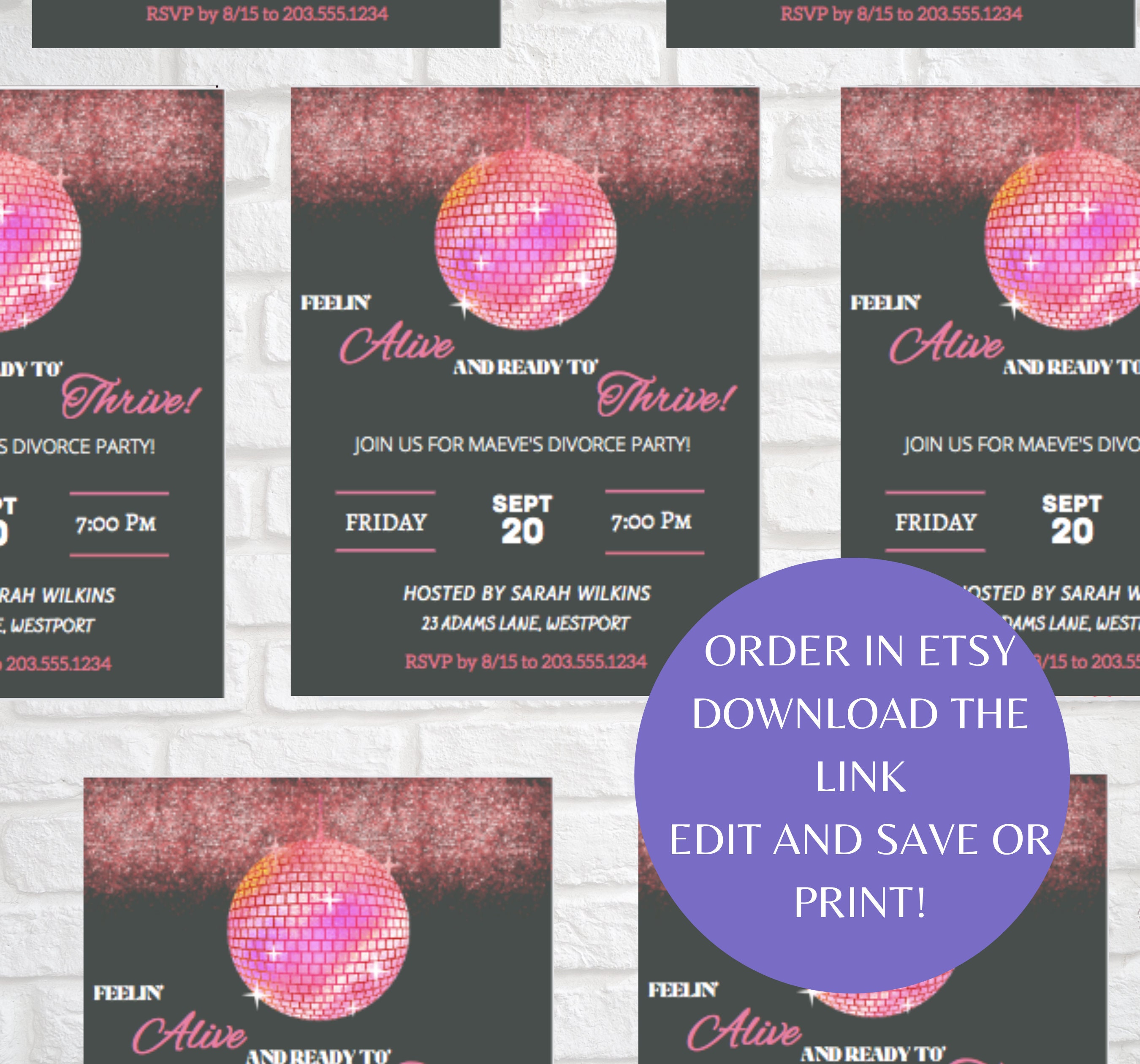 Editable DIVORCE PARTY Invitation Template | Feelin' Alive and Ready to ...