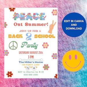Peace Out End of Summer Invitation Template | BBQ | Cookout Party ...