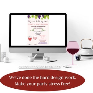 EDITABLE SIP and SUPPORT Fundraiser Template Invitation | Instant ...